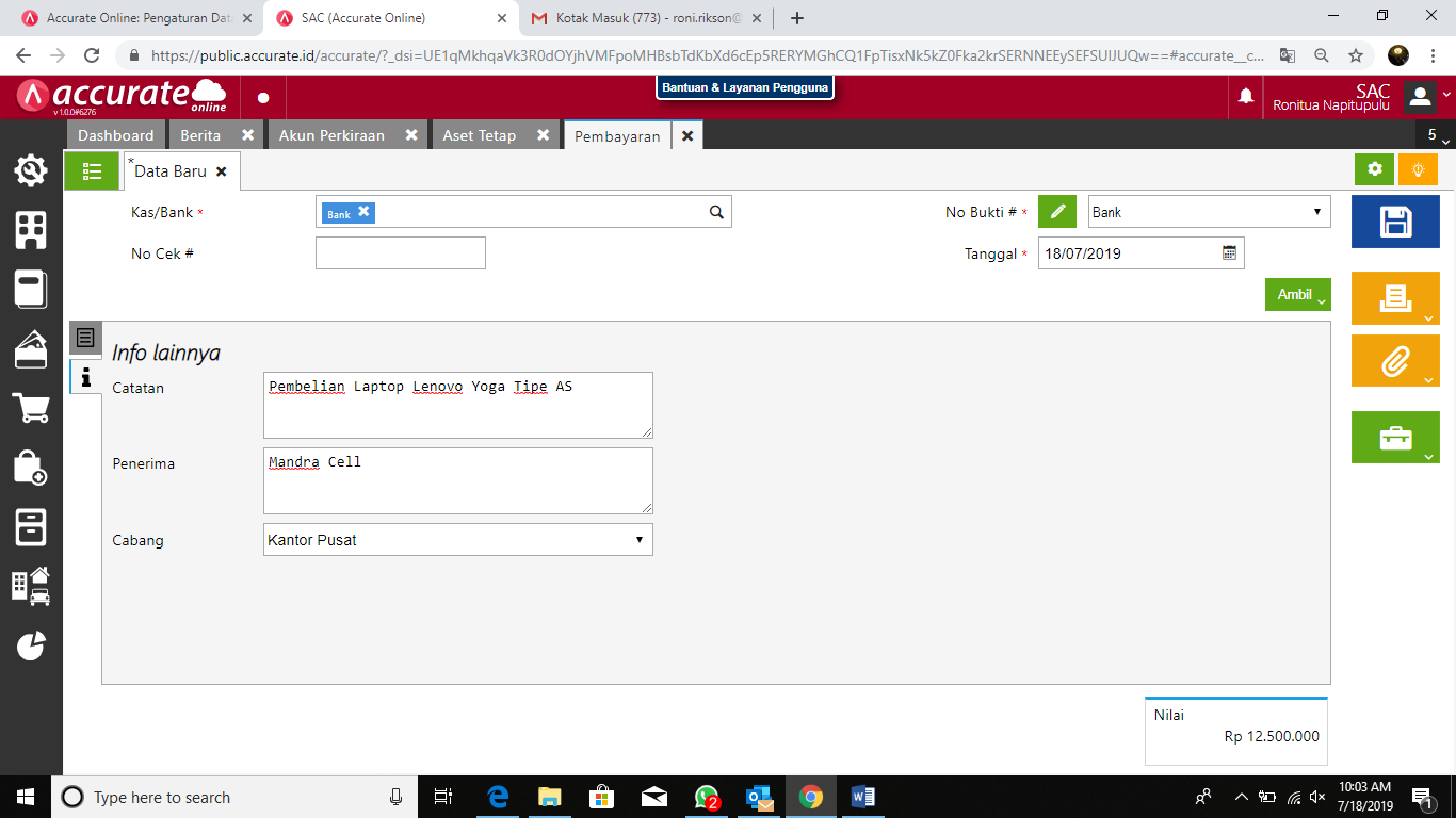 Cara Pencatatan Asset di Accurate Online - Tutorial Accurate